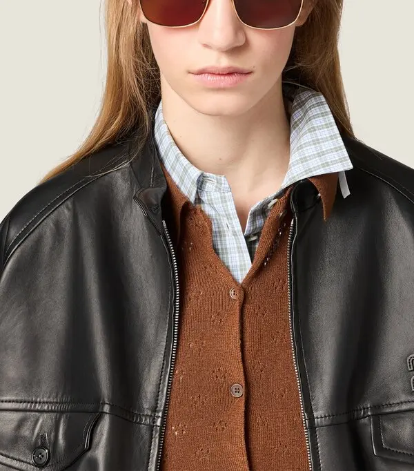 Miu Miu Nappa Leather Blouson Jacket