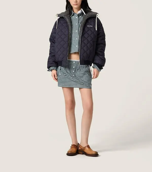 Miu Miu Down Technical Ponge Quilted Jacket