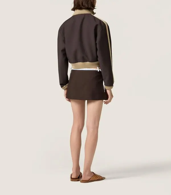 Miu Miu Mohair-virgin Wool Cropped Blouson Jacket