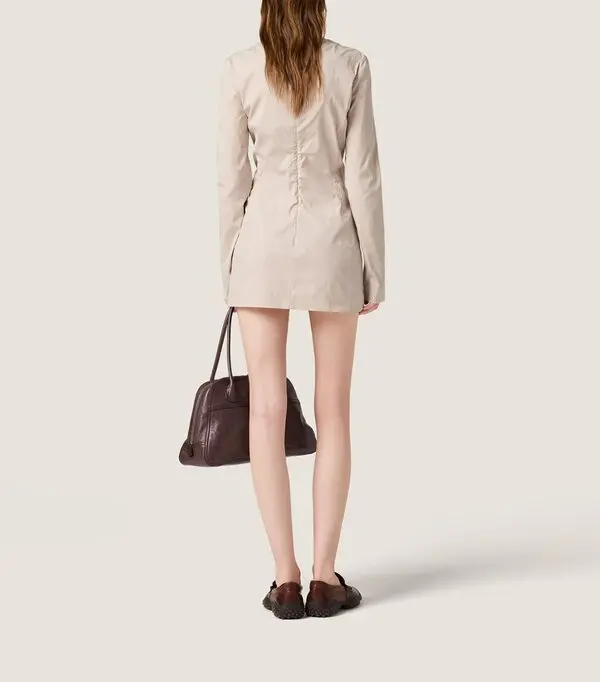 Miu Miu Cotton Poplin Bow Mini Dress