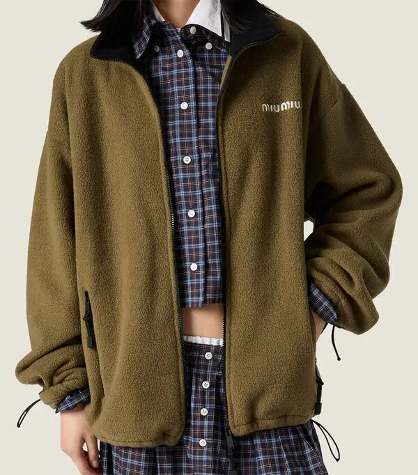 Miu Miu Fleece Zip-up Jacket