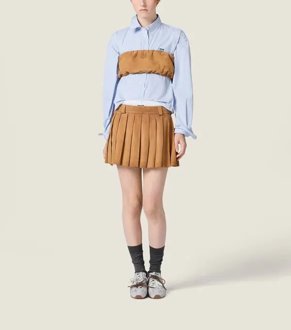 Miu Miu Waxed Suede Bandeau Top