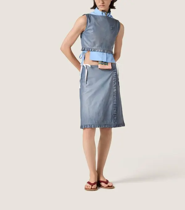 Miu Miu Nappa Leather Cropped Top