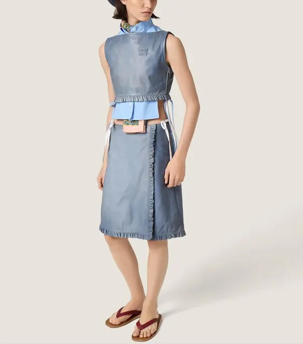 Miu Miu Nappa Leather Cropped Top