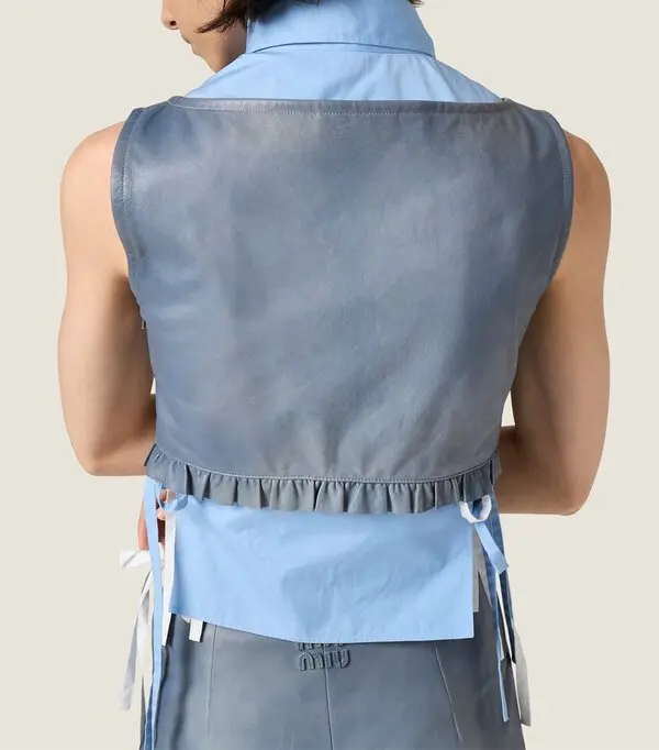 Miu Miu Nappa Leather Cropped Top