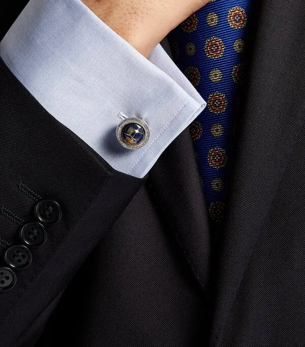 Tateossian Sterling And Lapis Lazuli Globe Cufflinks