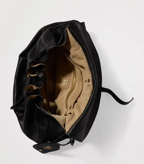Miu Miu Leather Rendez-vous Shoulder Bag - Black