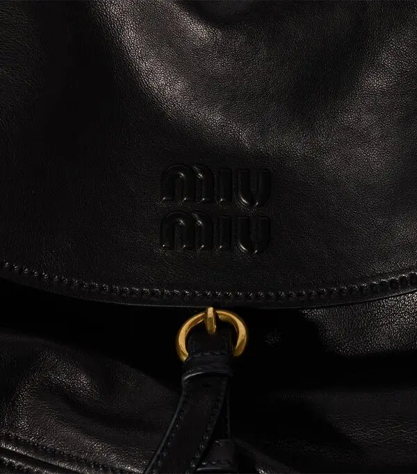 Miu Miu Leather Rendez-vous Shoulder Bag - Black