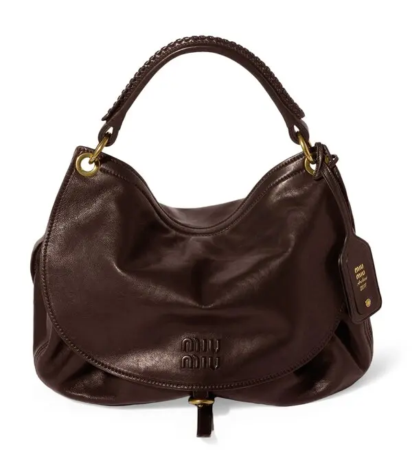 Miu Miu Leather Rendez-vous Shoulder Bag - Brown