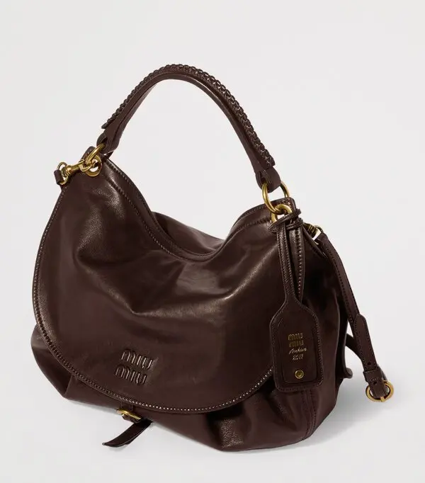Miu Miu Leather Rendez-vous Shoulder Bag - Brown