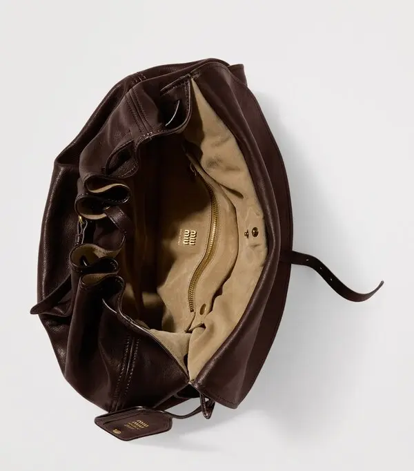 Miu Miu Leather Rendez-vous Shoulder Bag - Brown