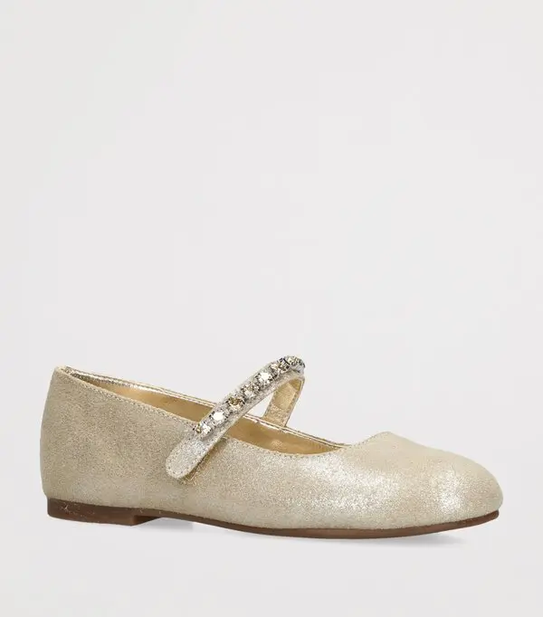 BABYWALKER Leather Crystal-strap Ballet Flats