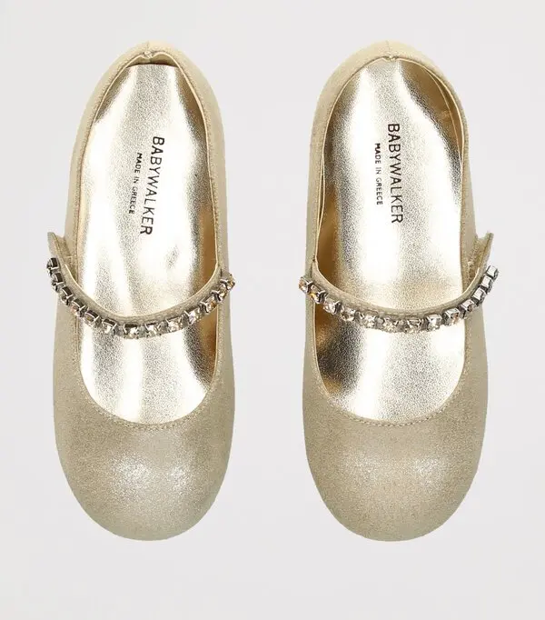 BABYWALKER Leather Crystal-strap Ballet Flats