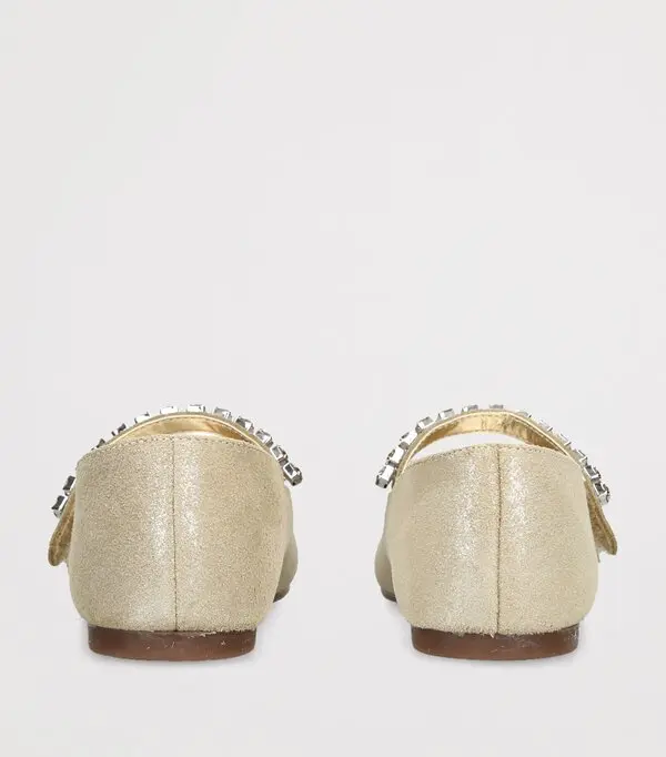 BABYWALKER Leather Crystal-strap Ballet Flats