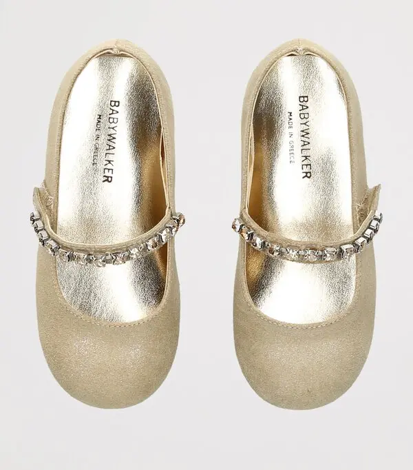 BABYWALKER Leather Crystal-strap Ballet Flats