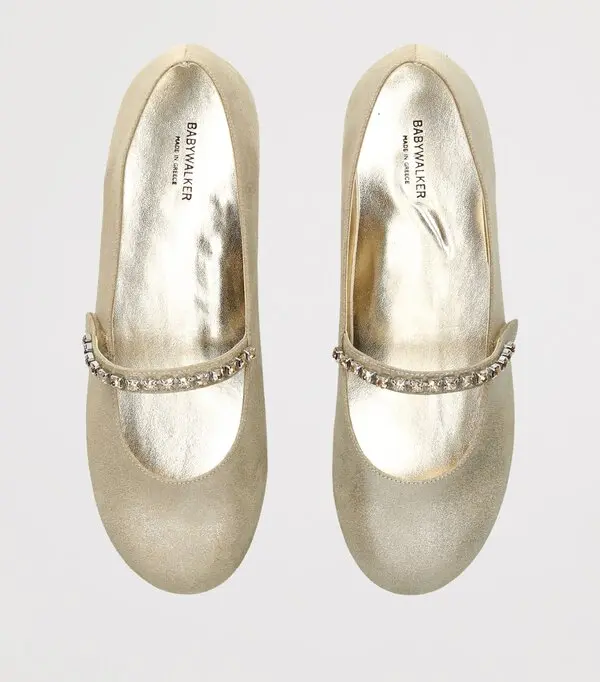 BABYWALKER Leather Crystal-strap Ballet Flats