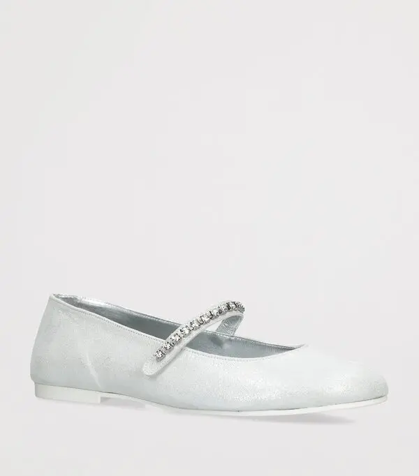 BABYWALKER Leather Crystal-strap Ballet Flats
