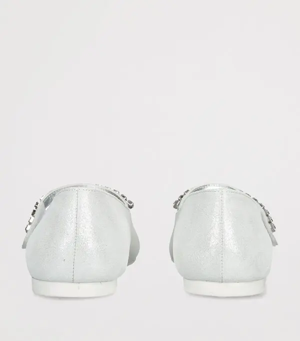 BABYWALKER Leather Crystal-strap Ballet Flats