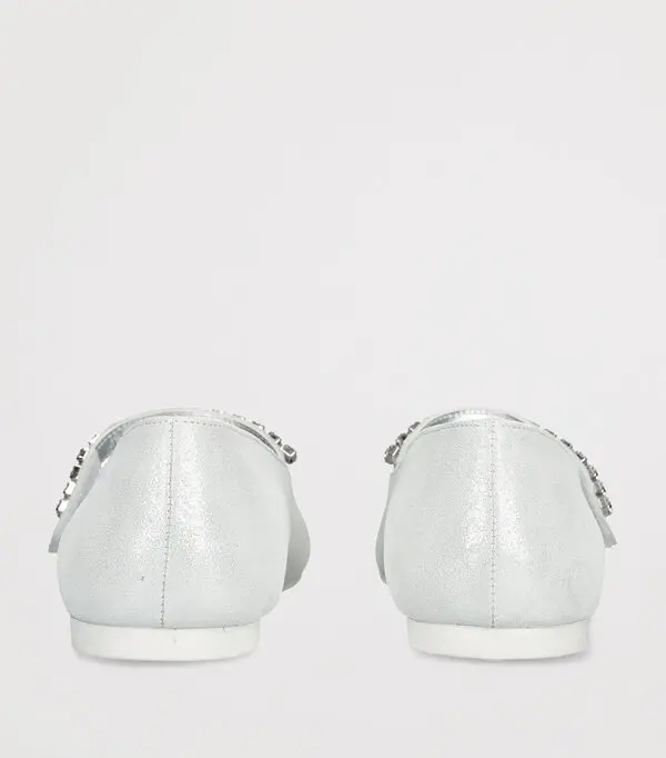 BABYWALKER Leather Crystal-strap Ballet Flats