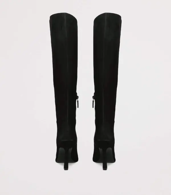 STUART WEITZMAN Suede Vinnie Zip Knee-high Boots 100