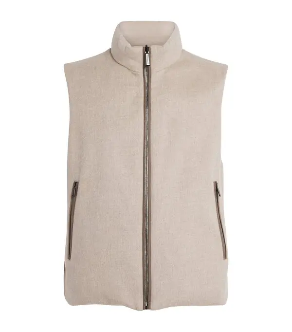 MOORER Reversible Virgin Wool-cashmere Gilet - Grey