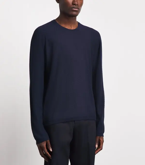 Johnstons Of Elgin Superfine Merino Wool Crew Neck Sweater