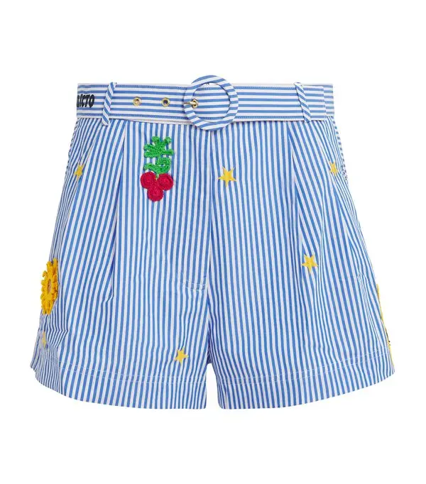 Camilla Cotton Appliquéd Shorts