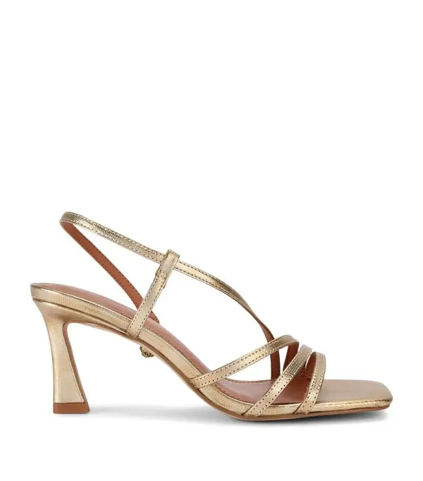 Kurt Geiger Leather Embellished Annabel Heeled Sandals 90 - Gold