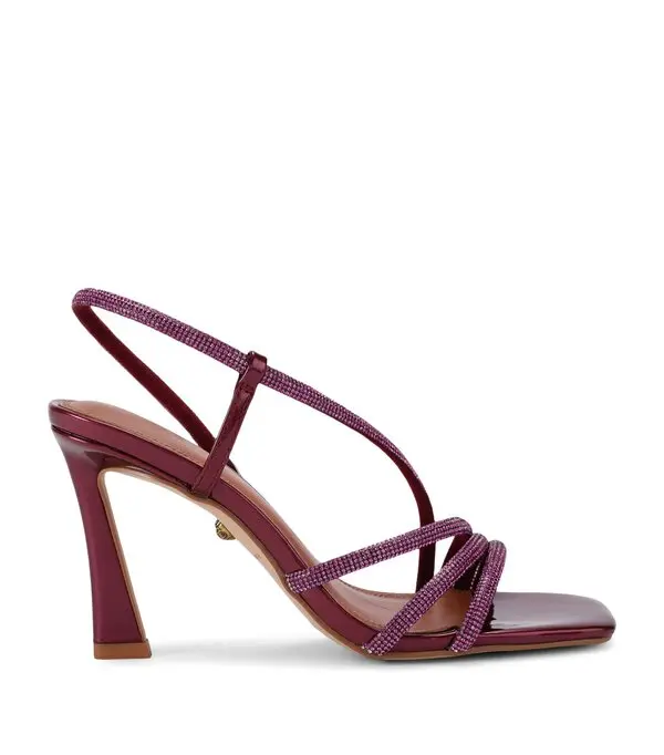 Kurt Geiger Leather Embellished Annabel Heeled Sandals 90 - Pink