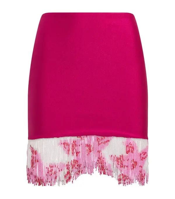 PatBO Beaded Fringe Mini Skirt