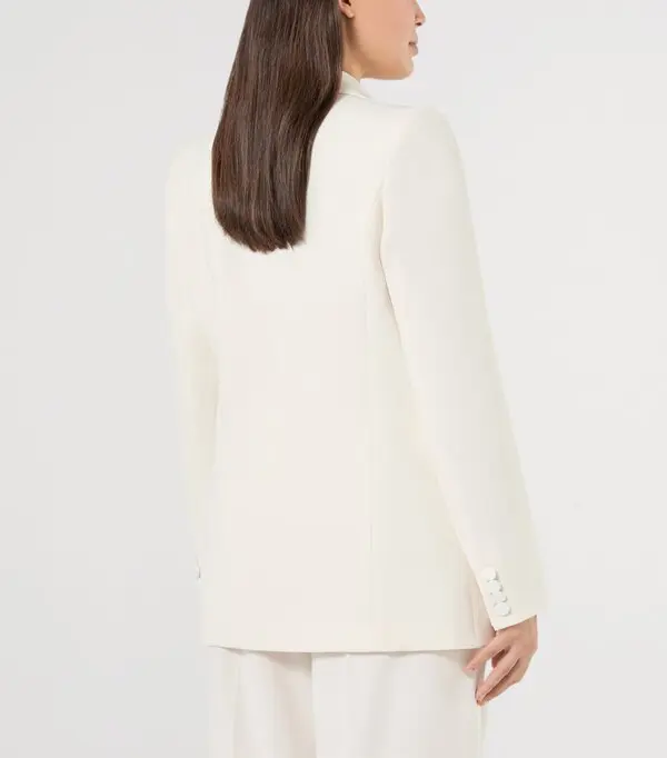 Marina Rinaldi Double-breasted Blazer With Satin Trims
