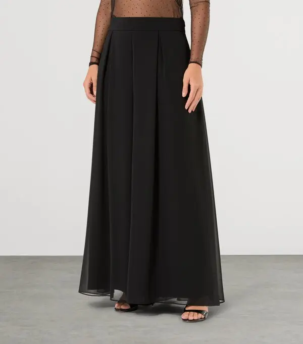 Marina Rinaldi Chiffon Wide-leg Trousers