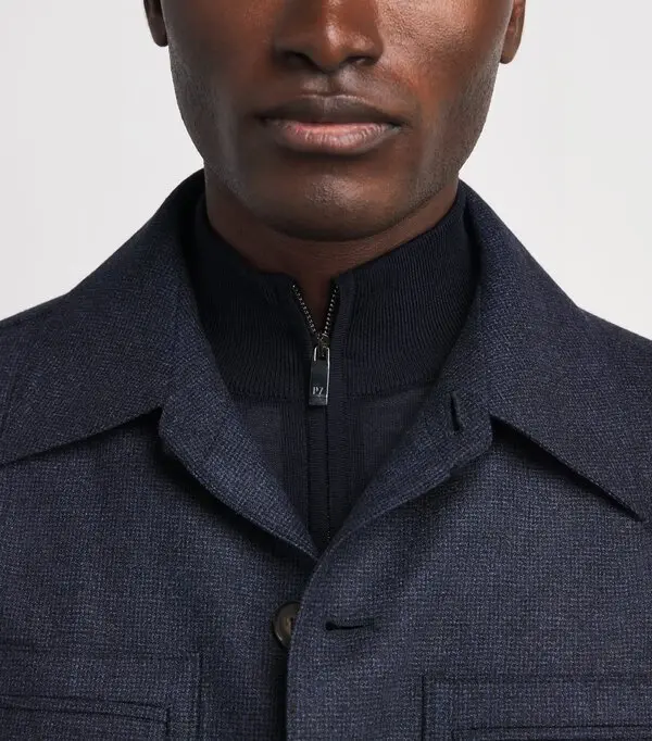 Pal Zileri Wool-silk Quarter-zip Sweater