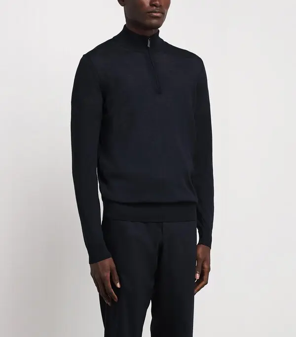 Pal Zileri Wool-silk Quarter-zip Sweater