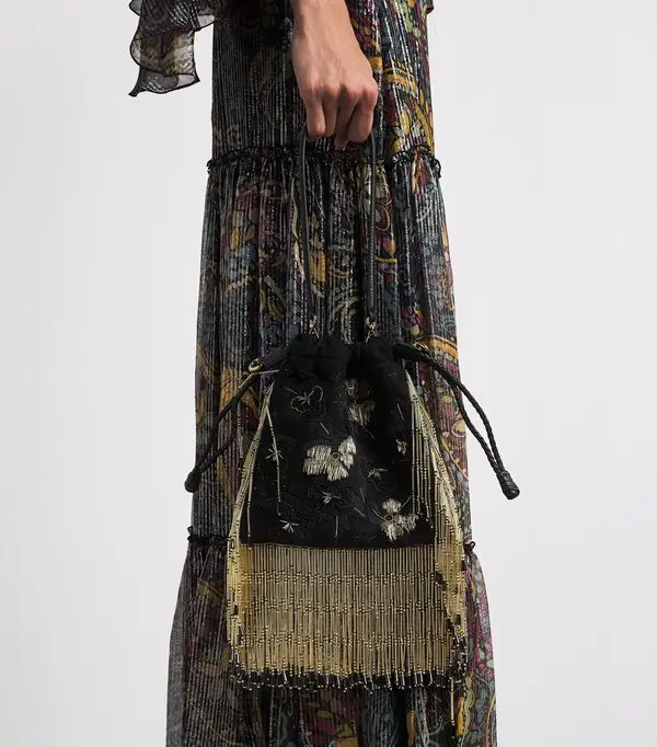 Etro Suede Fringe Kalispera Shoulder Bag