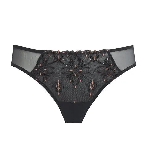 Chantelle Lace Champs Elysées Tanga Briefs - Black