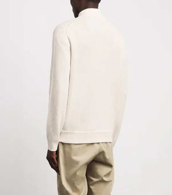 Canali Wool-cashmere Quarter-zip Sweater