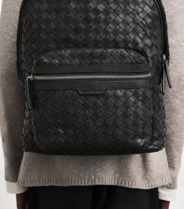 Officine Creative Leather Woven Armor Backpack