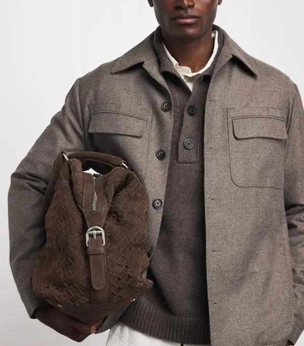 Officine Creative Suede Woven Armor Duffle Bag