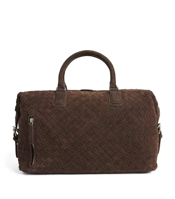 Officine Creative Suede Woven Duffle Bag - Brown