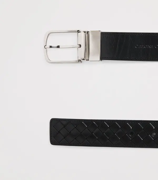 Officine Creative Leather Woven Reversible Belt