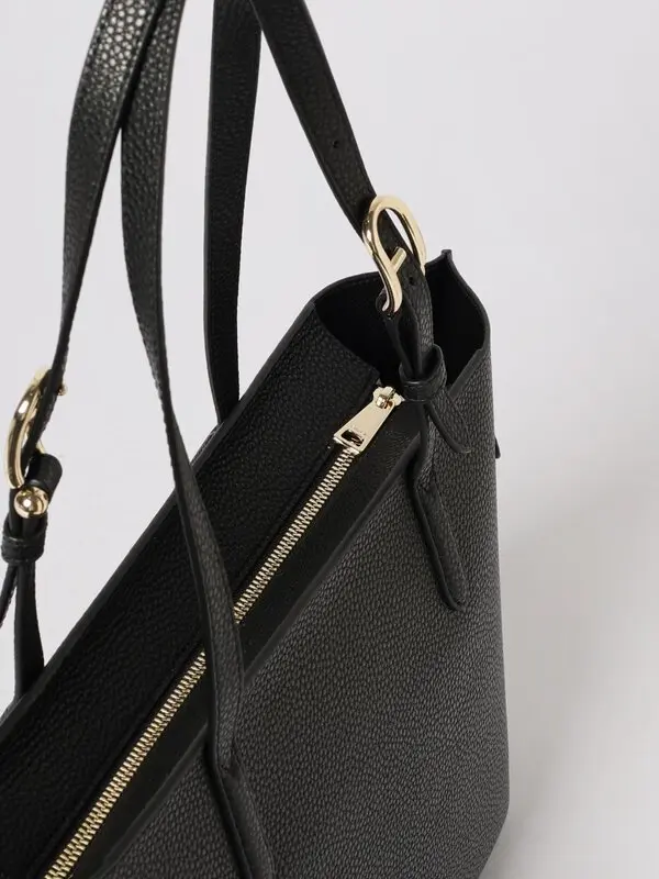Furla Ava Grained Leather Shoulder Bag With Metal Logo