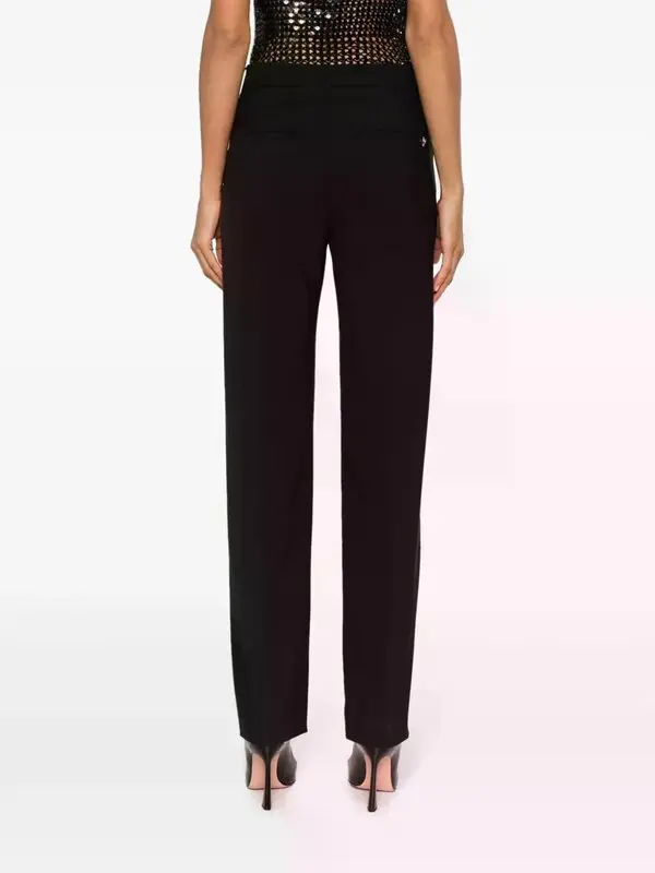 DONDUP Logo-plaque Pressed-crease Tailored Trousers