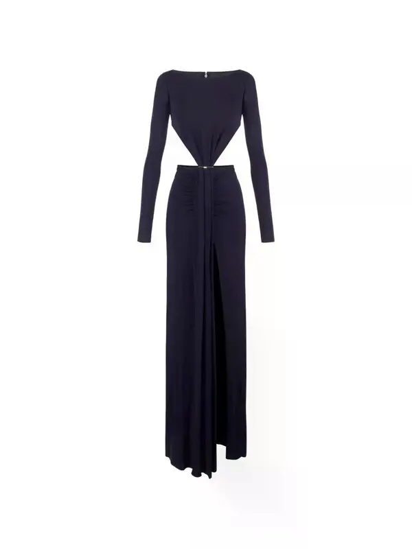 Elisabetta Franchi Long Sleeve Jersey Dress With Cut-out Detail - Blue