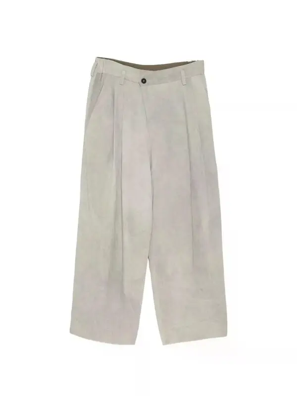 ZIGGY CHEN Pleated Wide-leg Trousers - Grey