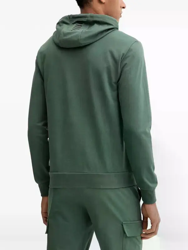 EA7 Logo-detail Drawstring Hoodie