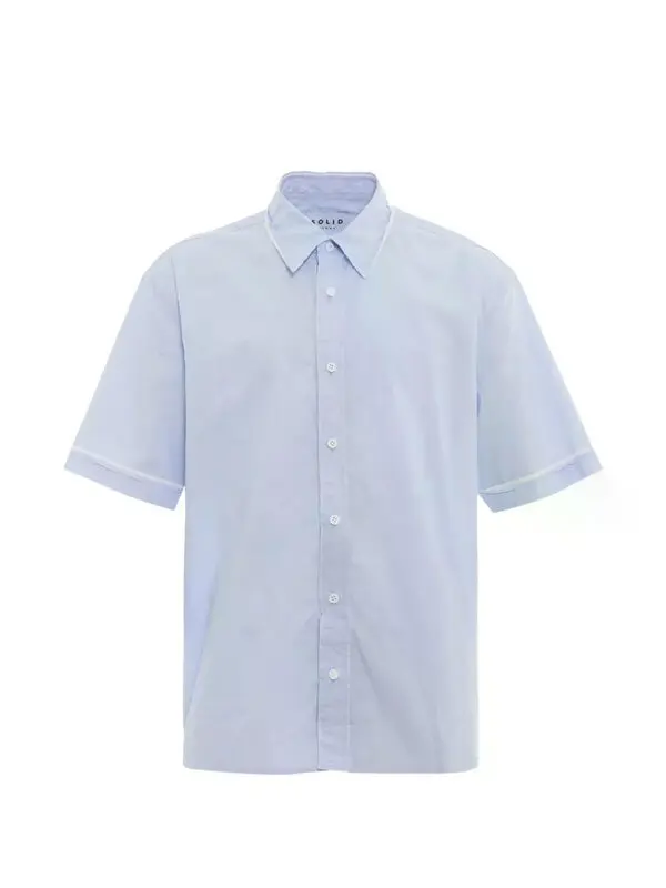 SOLID HOMME Piping-detail Short-sleeve Shirt