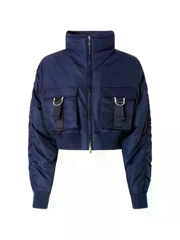 Pinko Cropped Ruched Sleeve Jacket - Blue