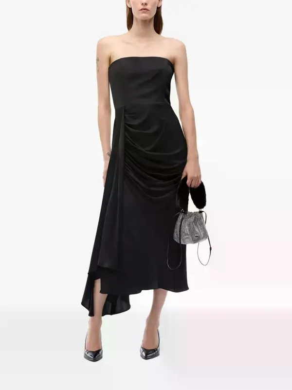 Pinko Strapless Draped Detail Dress - Black