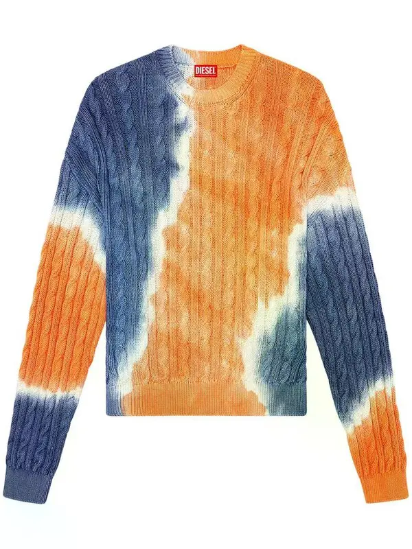 DIESEL® K-janci Tie-dye Cable-knit Jumper - Orange